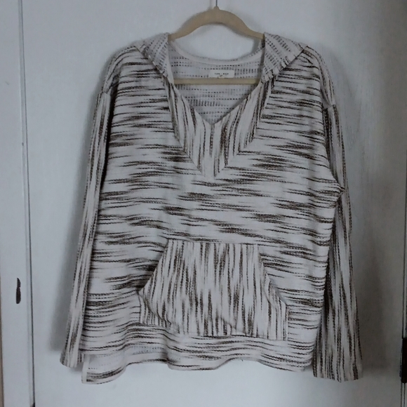 Cleo + Wild | Tops | Hoodie Shirt With Kangaroo Pocket And Hood | Poshmark